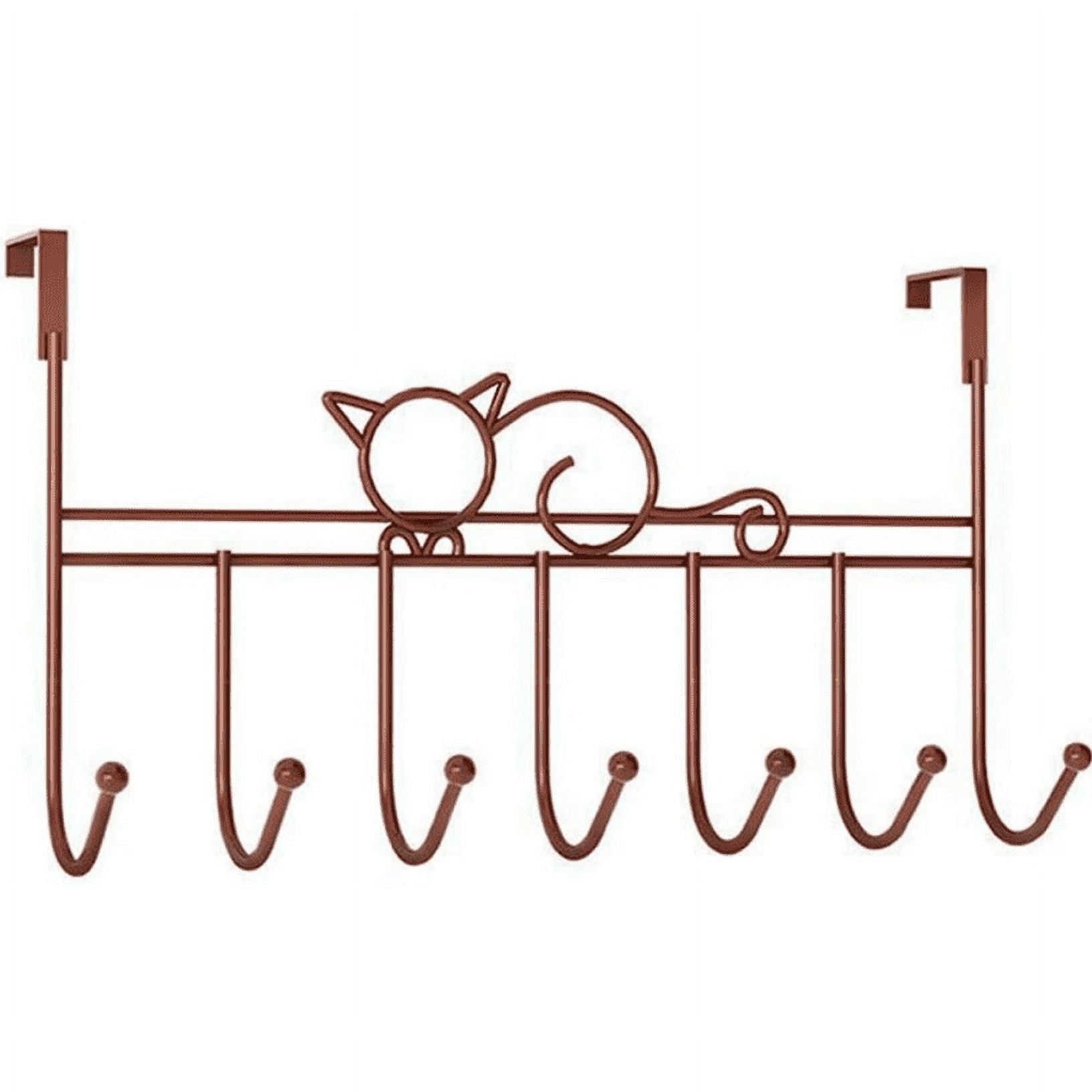 Metal Door Hooks,Extended Hook Hangers,Over Door Hanger with 7 Hooks ...