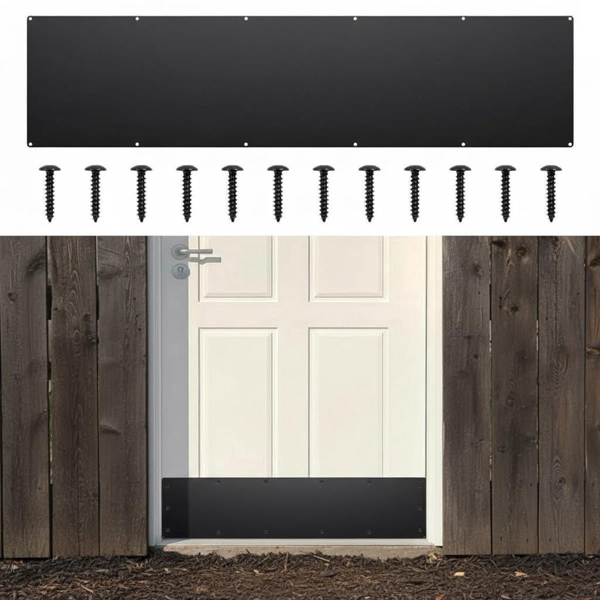 Metal Door Kick Plate, Strike Plates with Screws, Exterior/Interior ...