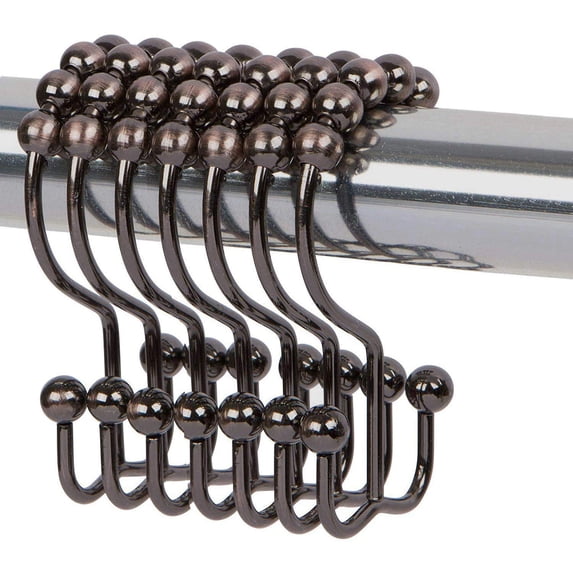Metal Double Glide Roller Shower Curtain Hooks Rings,100% Stainless ...