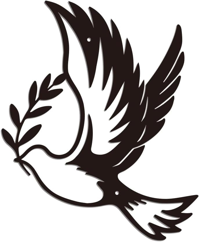 Metal Dove of Peace Wall Art Decor Dove Iron Wall Art Hanging Decor ...