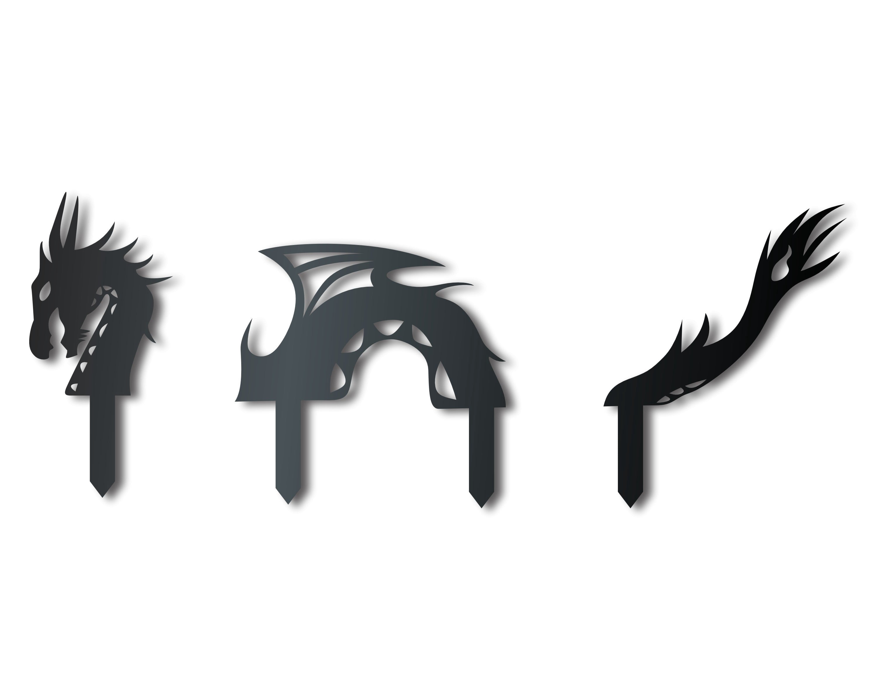 Metal Dragon Garden Stakes | Metal Garden Set | Outdoor | Up to 24 ...