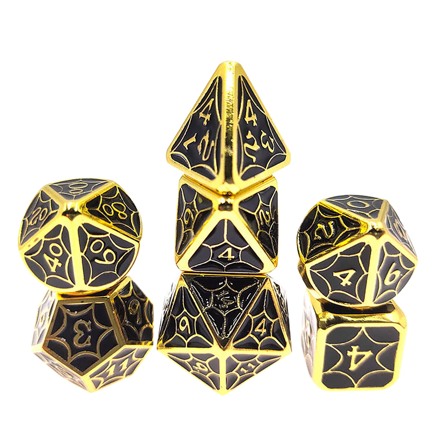 Metal Dragon Scale Black Dice Set with POUCH - Walmart.com