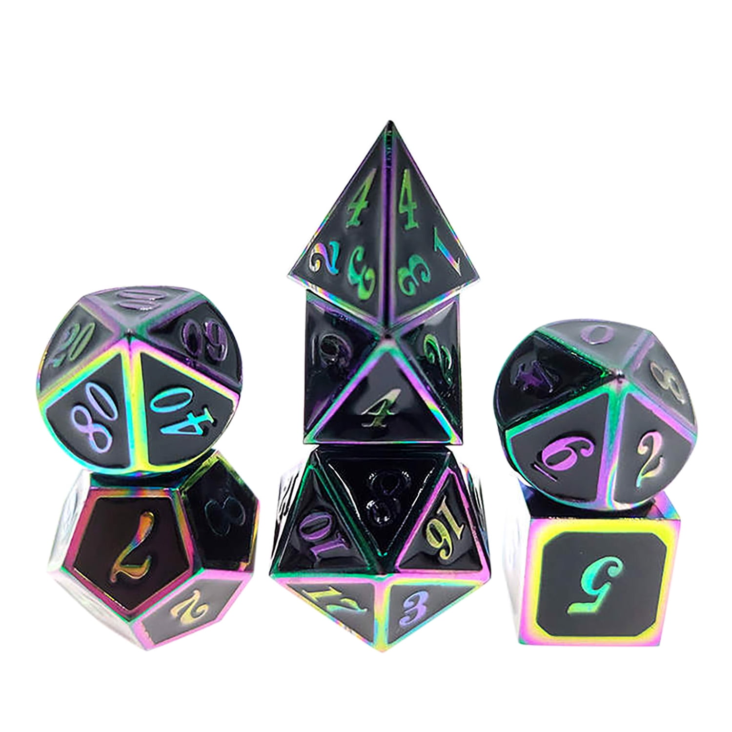 Metal Dragon Scale Rainbow Dice Set with POUCH - Walmart.com