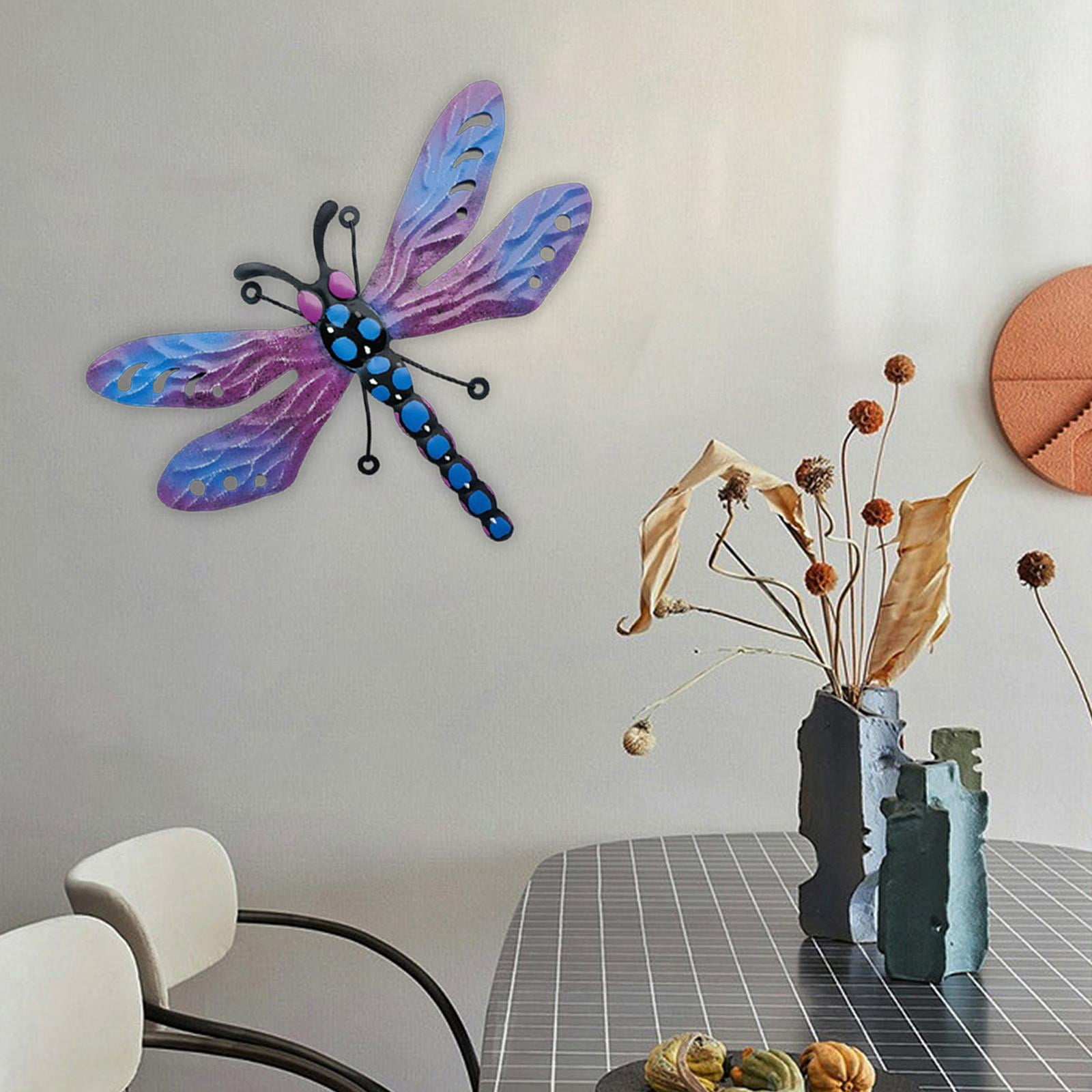 Metal Dragonfly Outdoor Wall Decor, Multicolor Hanging 3D Dragonfly ...