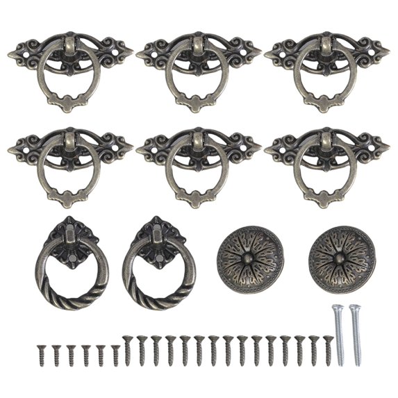 Metal Drawer Pulls Small Rings Pulls set for Elegant Cabinet & Closet ...