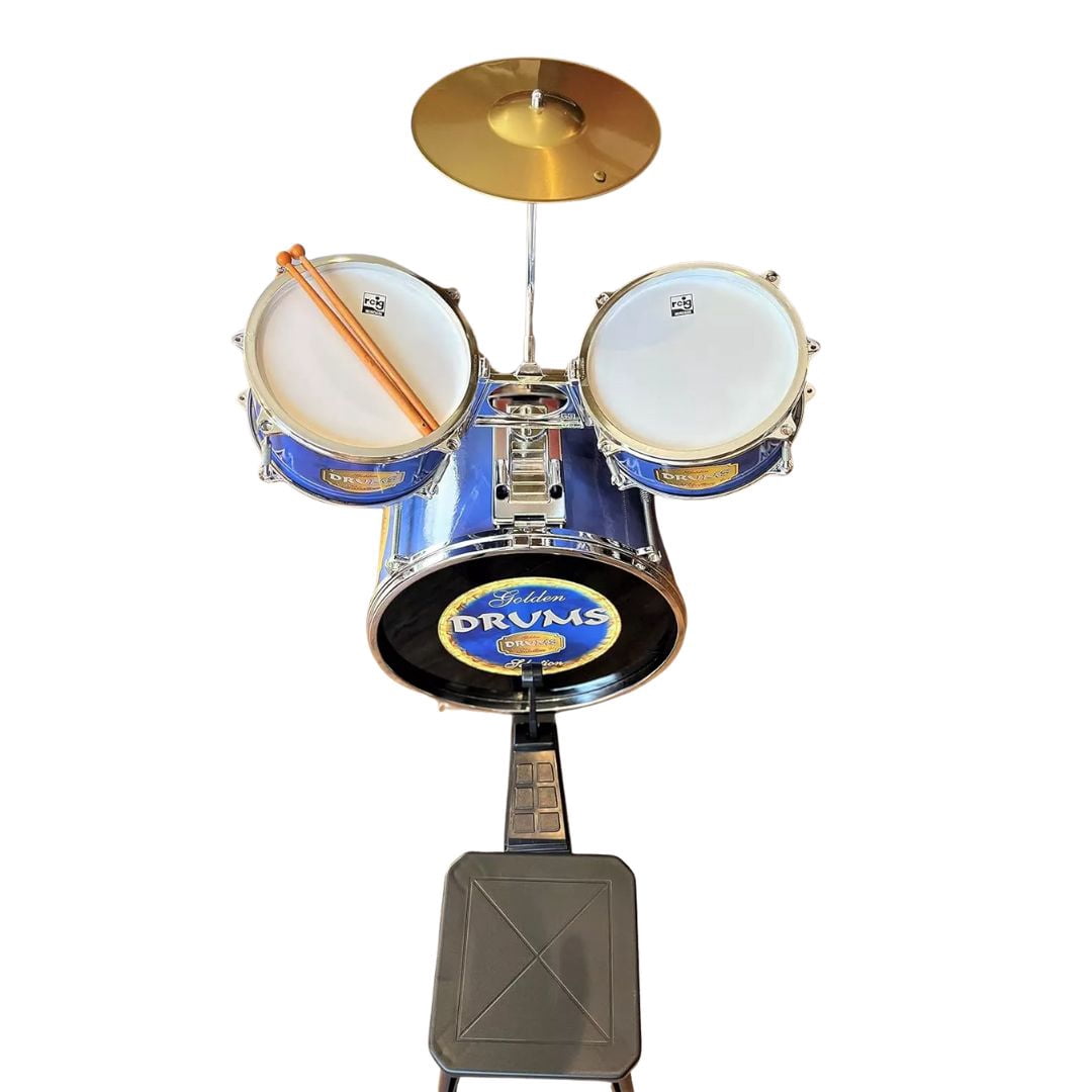 Free Shipping! Regis Metal Drum Set for Kids with 3 Drums, Sticks ...