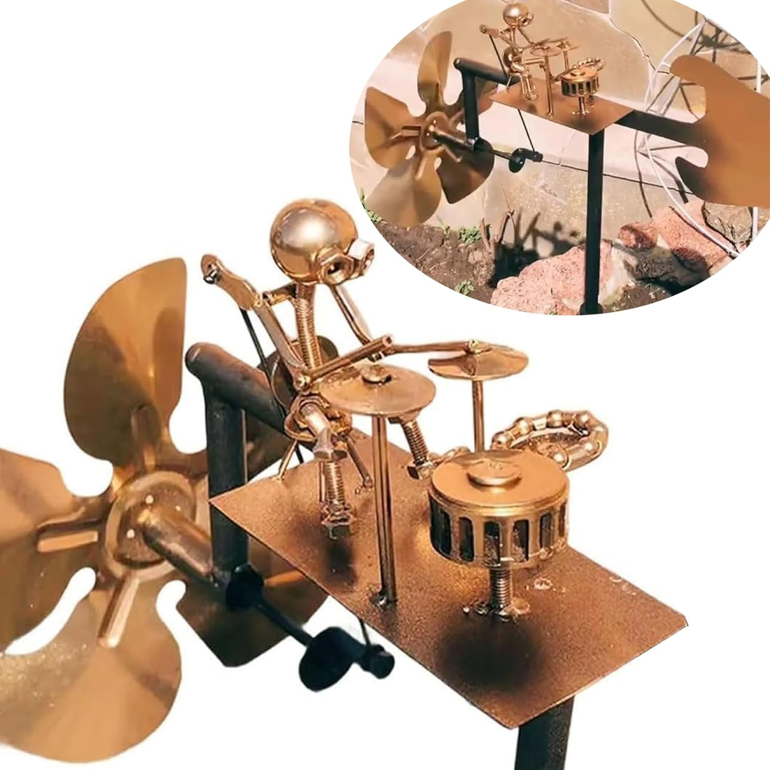 Metal Drummer Windmill, Handmade Drummer Wind Spinner - Weather ...