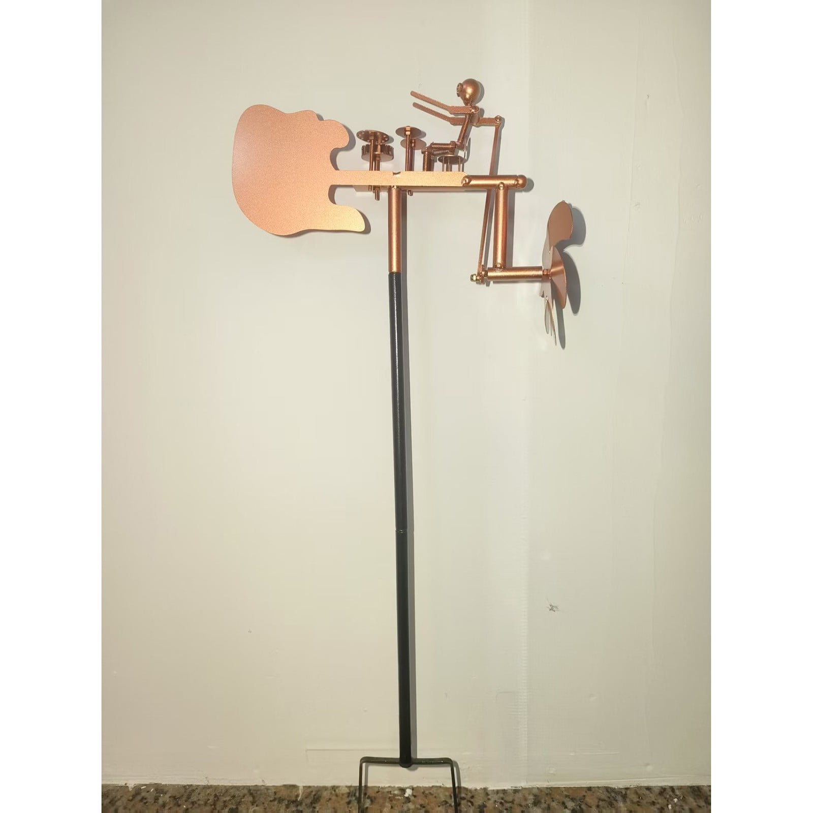 Metal Drummer Windmill Sculpture, Handmade Wind-Powered Percussionist ...