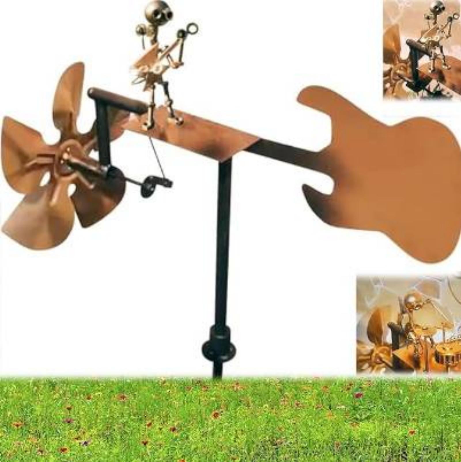 Metal Drummer Windmill - Steampunk-Style Drumming Figure with Rotating ...