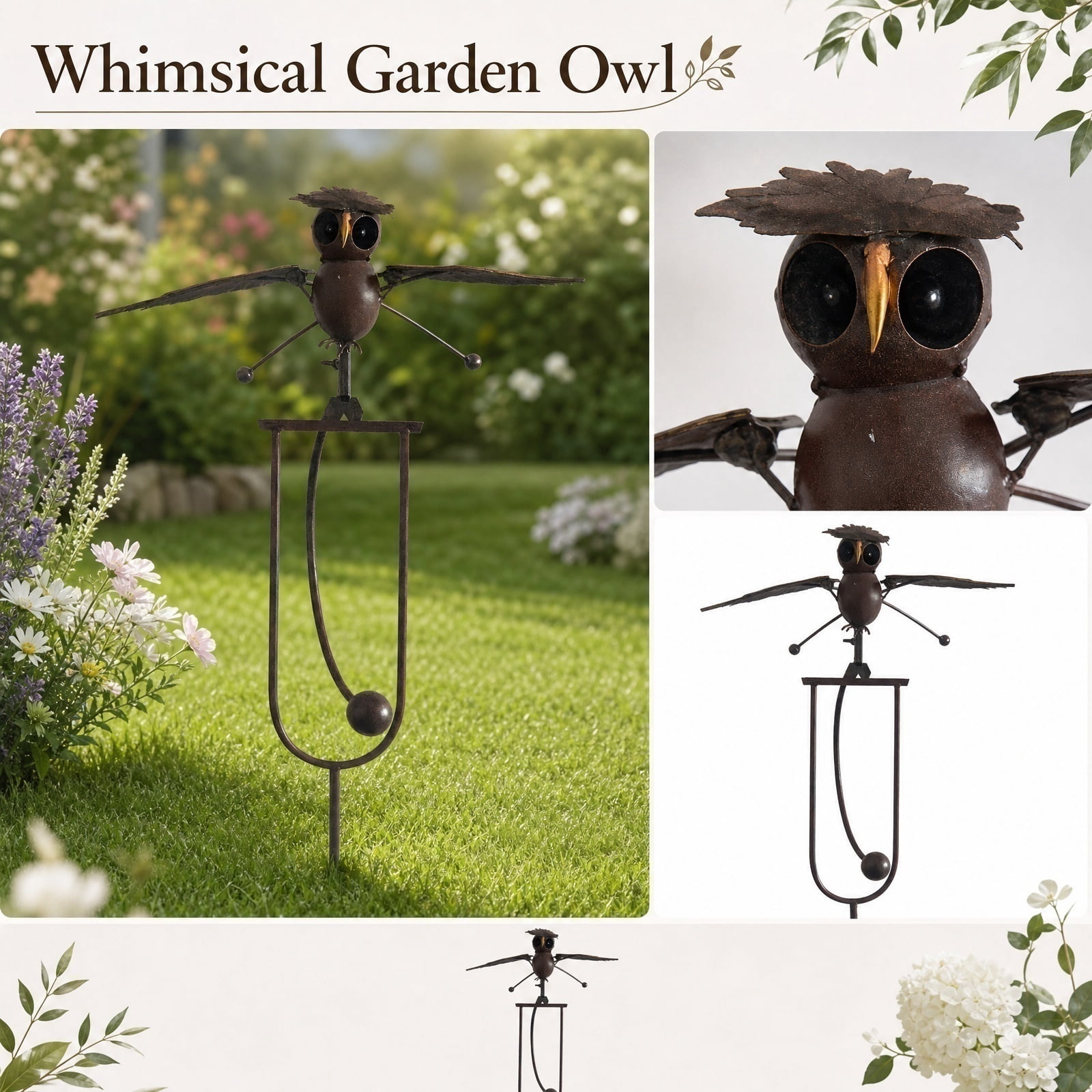 Metal Eagle Garden Stake Sculpture, Realistic Outdoor Animal Statue for ...