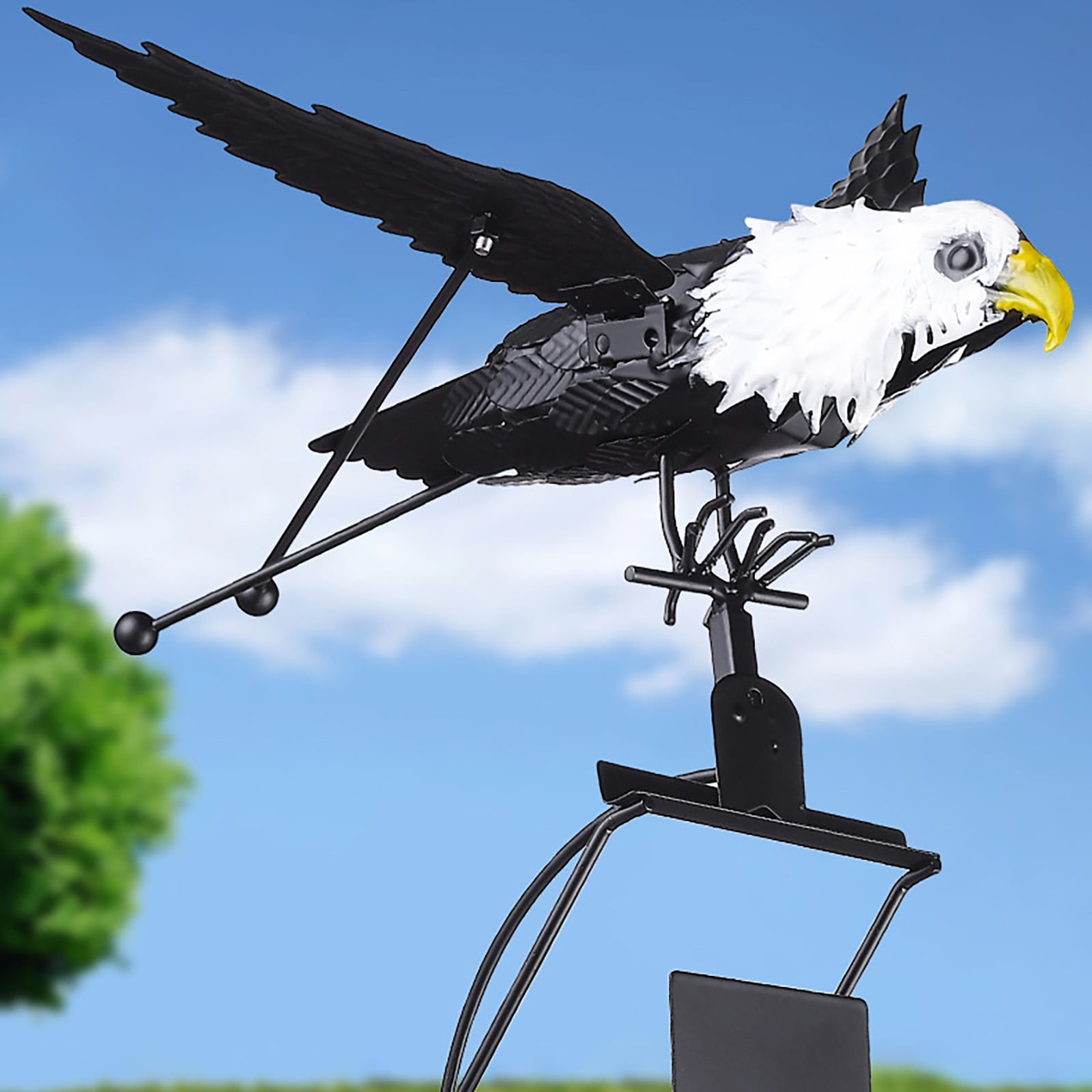 Metal Eagle Wind Spinner - Rotating Bird Repellent Garden Stake with ...