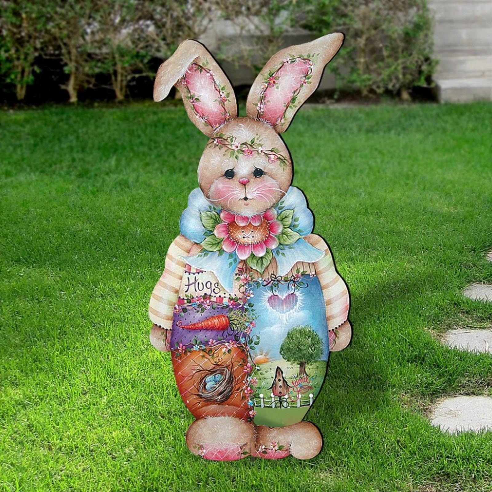 Metal Easter Bunny Garden Stake - Durable Outdoor Decoration, 33x12cm ...