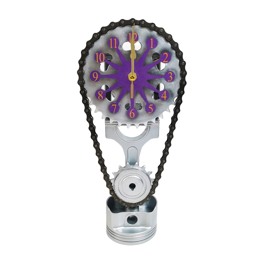 Metal Edition Rotating Gear Clock, Creative Timing Chain Clock Shelf ...