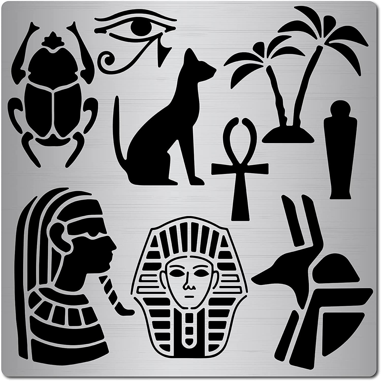Metal Egyptian Symbol Stencil Stainless Steel Animal Hieroglyphics ...