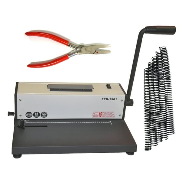 Metal Electric Spiral Binding Machine with Spiral Coil Crimper Pliers ...