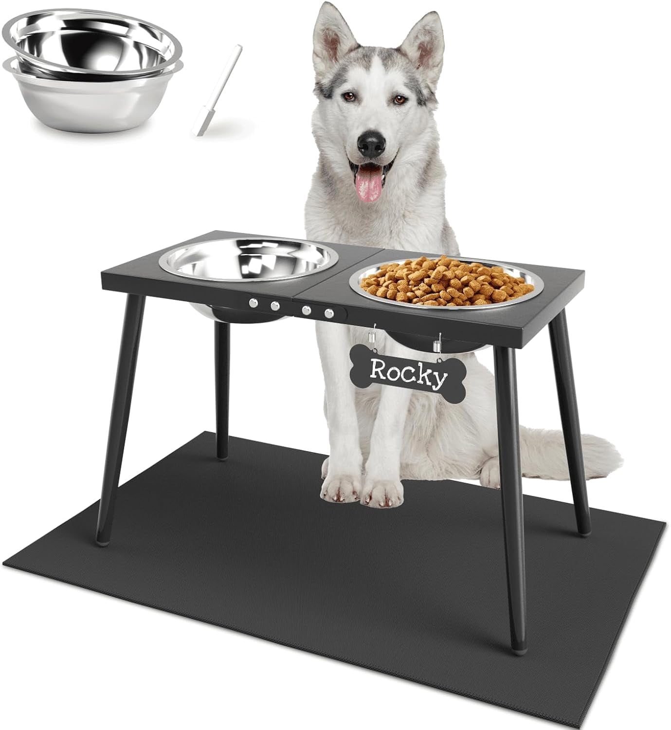 Metal Elevated Dog Bowls for Extra Large & Large Dogs, Dog Feeder with ...