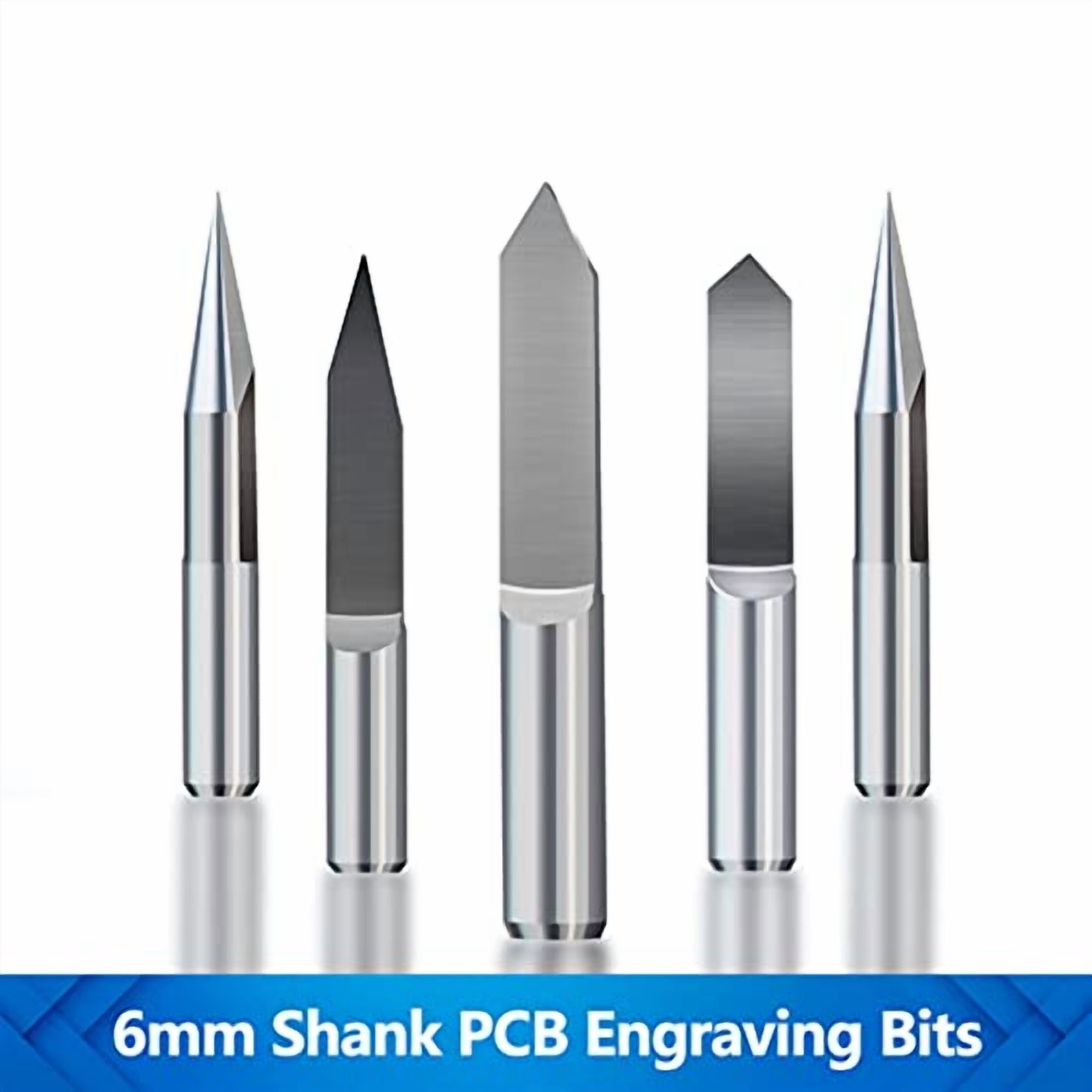 Metal Engraving Bit 6mm Shank Carbide CNC Carving Bit 20 25 30 60 90 ...