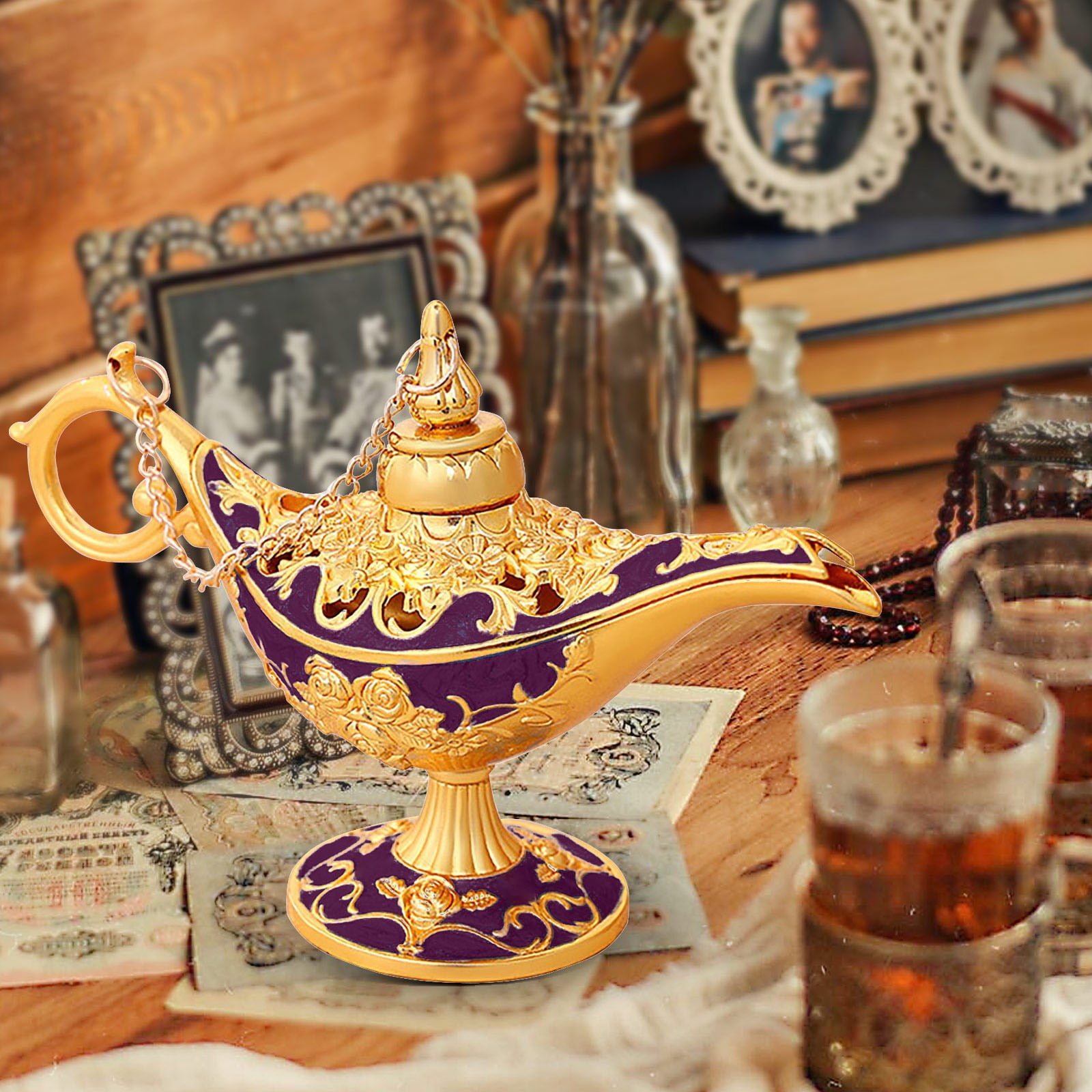 Metal European Pattern Aladdin'S Lamp Home Vintage Craft Luxury ...