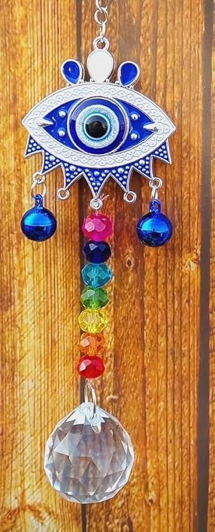 Metal Evil Eye Hanging for Home Entrance Door Decoration, Nazar Battu for Home Protection, Good ...