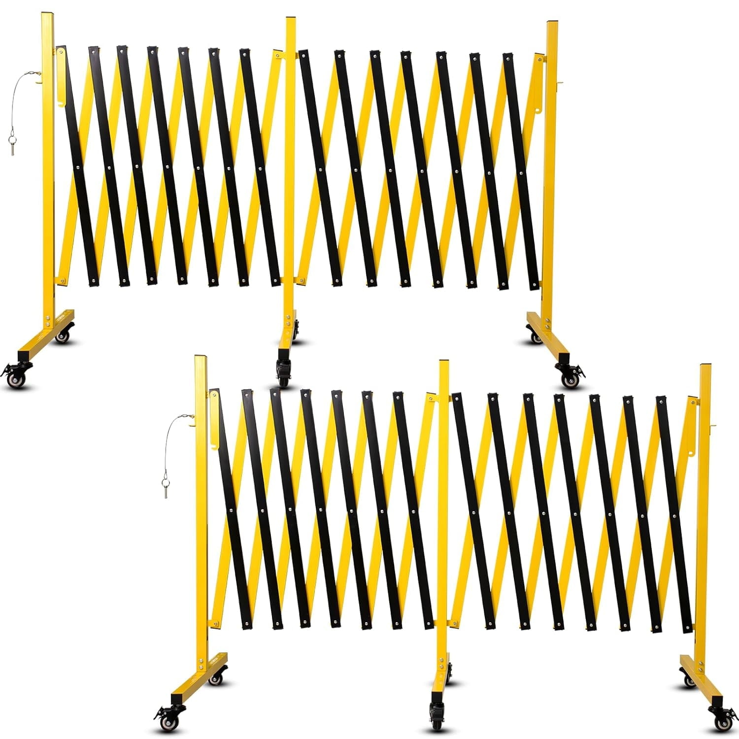 Metal Expandable Barricade｜17FT Folding Security Gate Safety Barrier ...