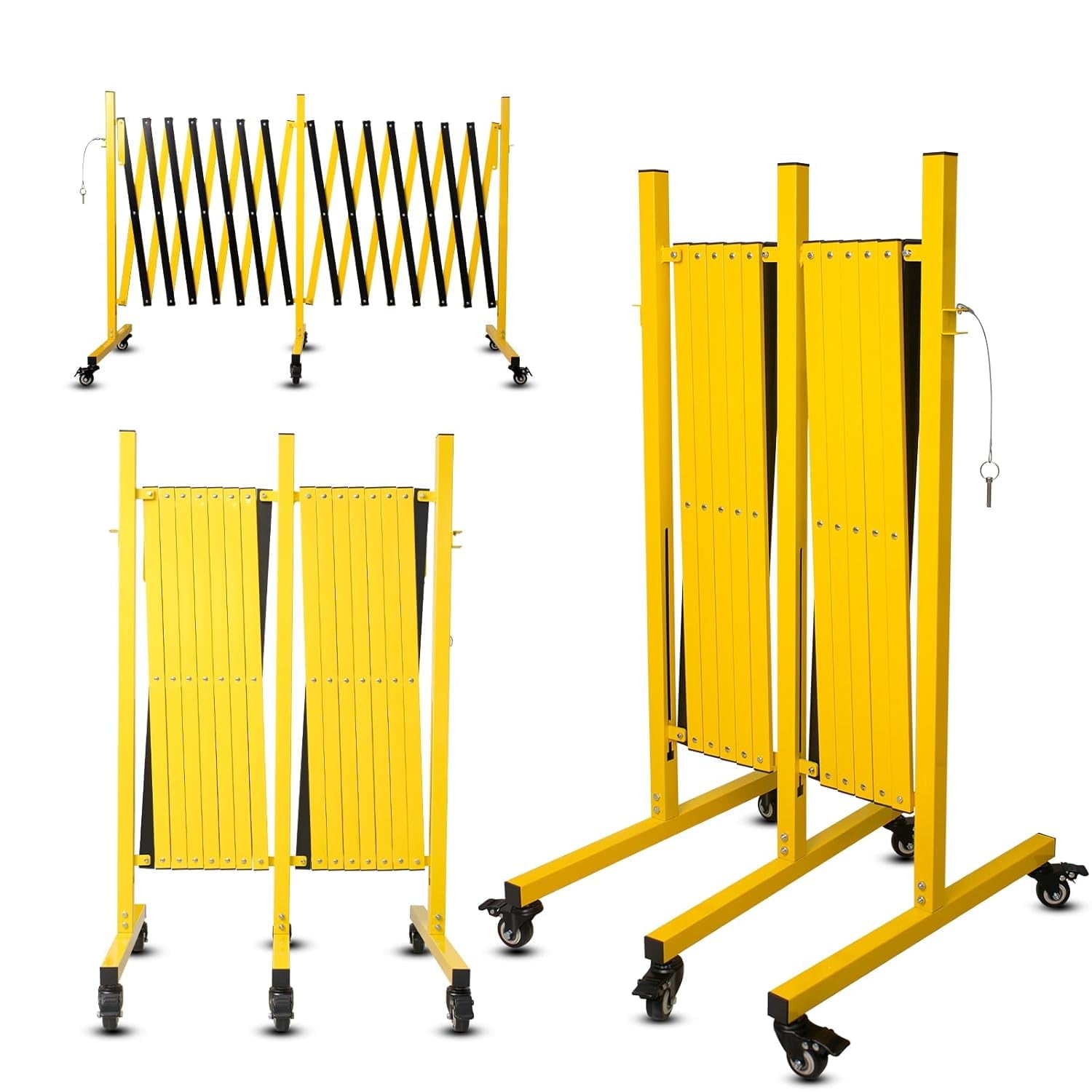 Metal Expandable Barricade｜23FT Folding Security Gate Safety Barrier ...