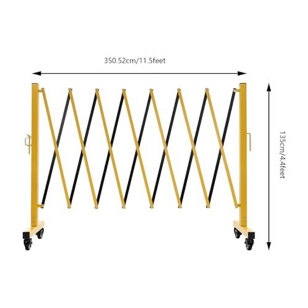Metal Expandable Barricade Gate, 11 Feet, Portable Safety Barrier Gate with Casters, Flexible ...