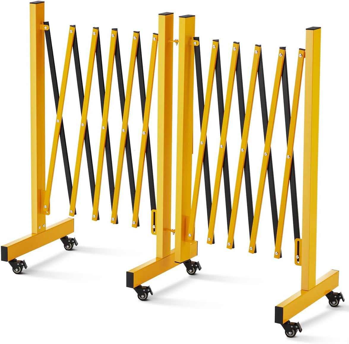 Metal Expandable Barricade Gate, 11FT Folding Safety Barrier Gate ...