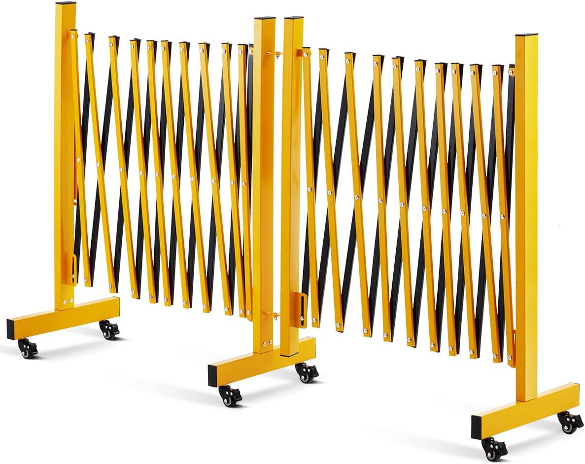 Metal Expandable Barricade Gate, 23FT Folding Safety Barrier Gate ...