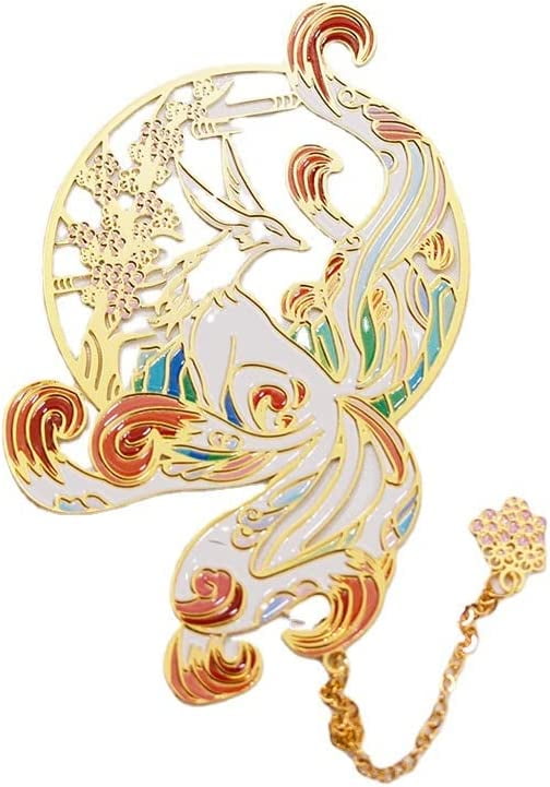 Metal Exquisite Bookmarks, Chinese Style Nine-tailed fox Book Markers ...