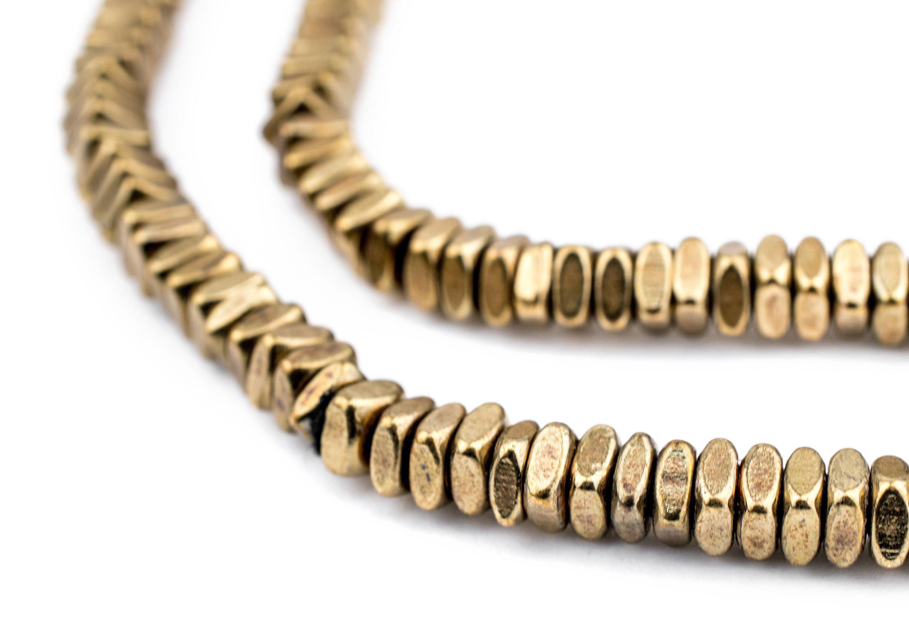 The Bead Chest Metal Faceted Square Beads - Full Strand of Ethnic ...