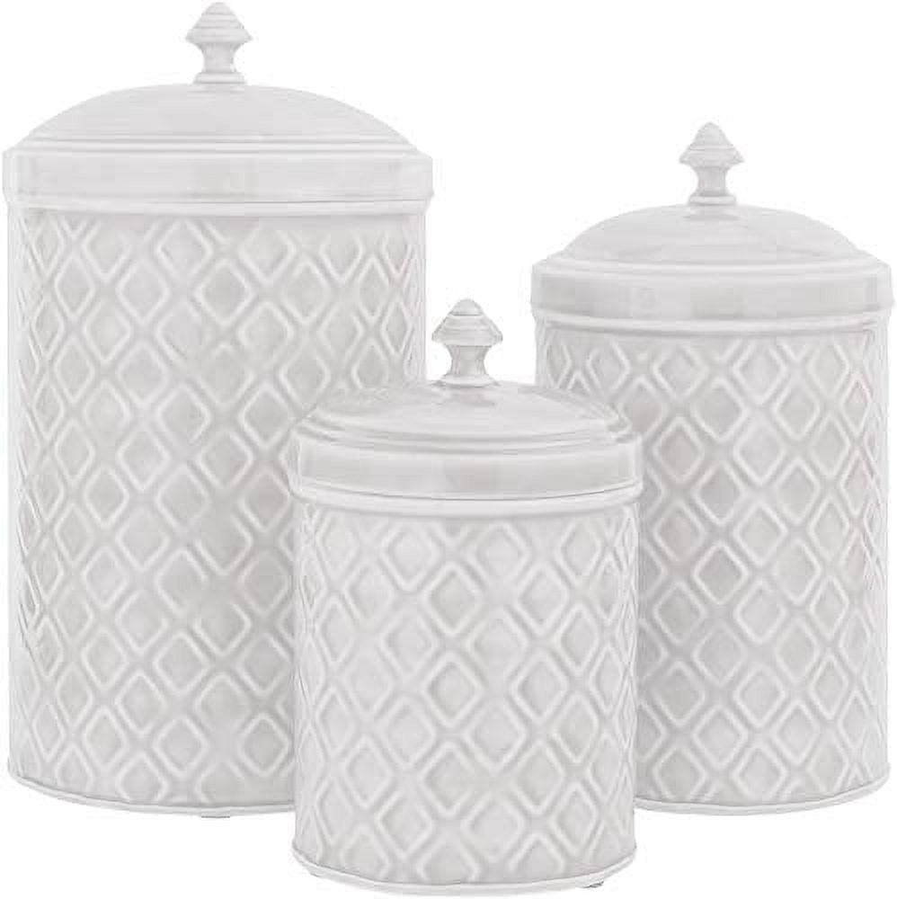 Metal Farmhouse Decor Kitchen Storage Canisters, Set of 3 Iron Flour ...