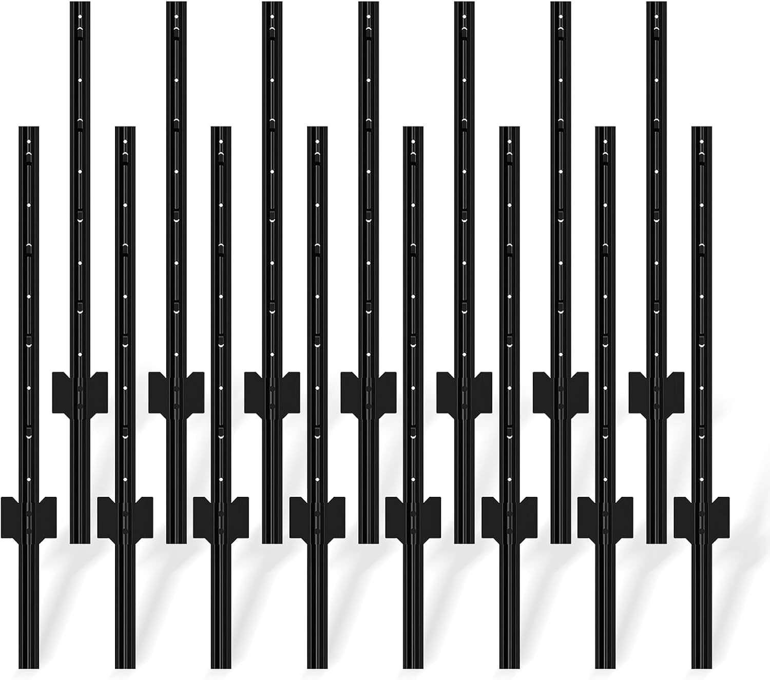 Metal Fence Post 3 Feet Black, Pack of 15, T Post for Wire Fence, No ...