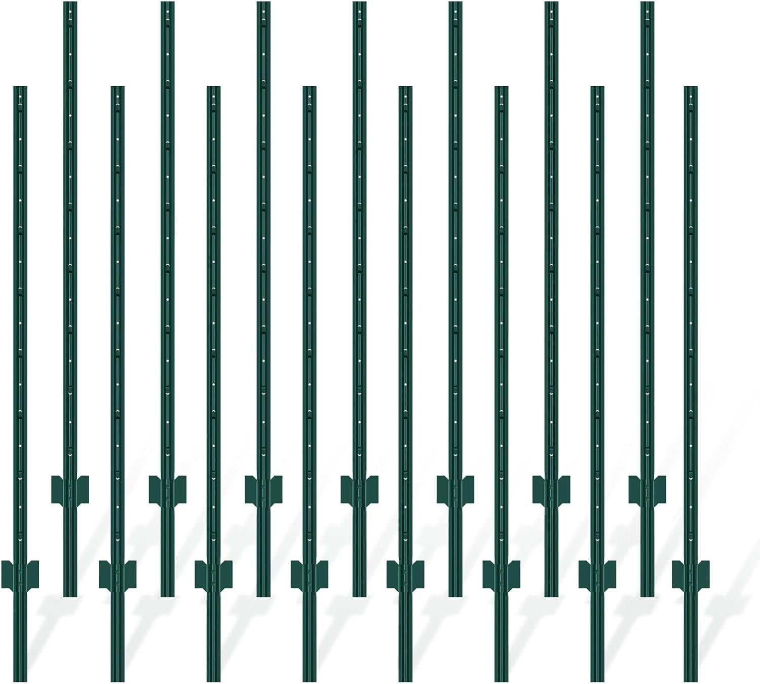 Metal Fence Post Green 4.8 feet, Pack of 15, T Post for Wire Fence, No ...