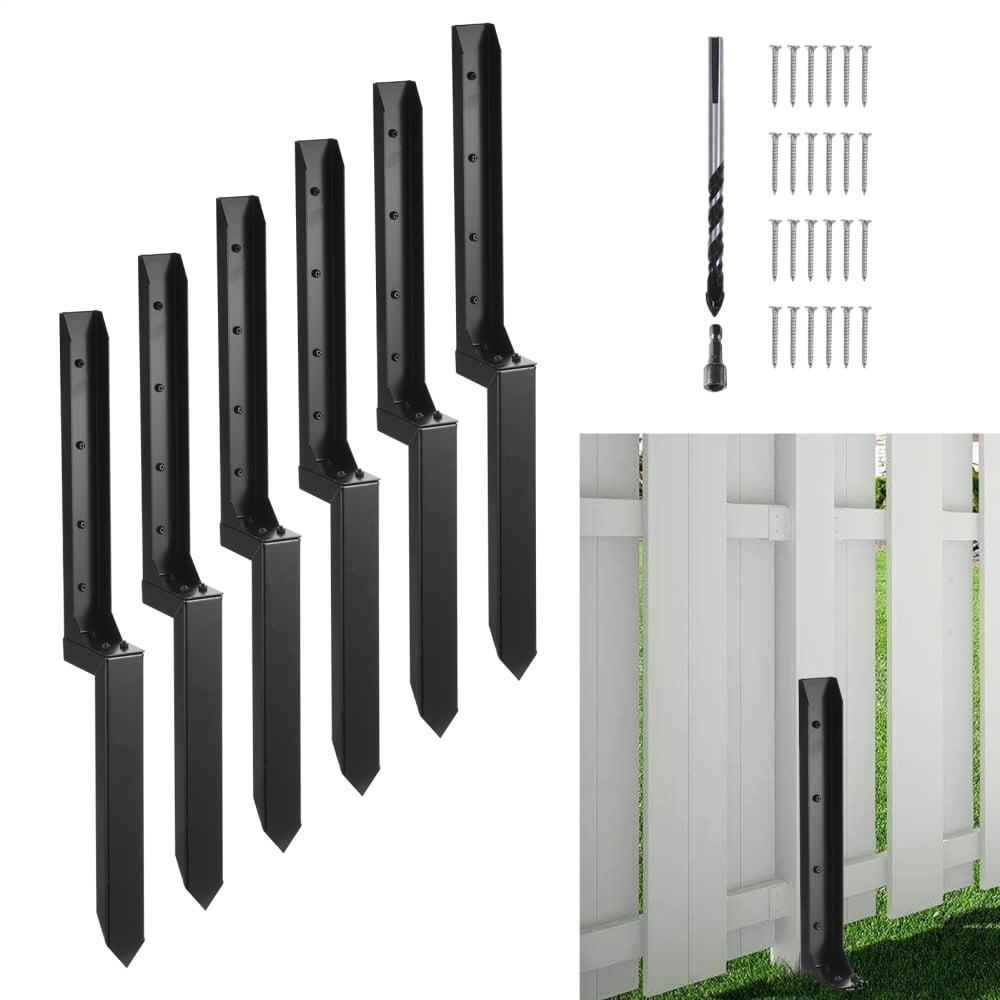 Metal Fence Post Repair Brackets, 32-Inch Steel Ground Spikes for ...