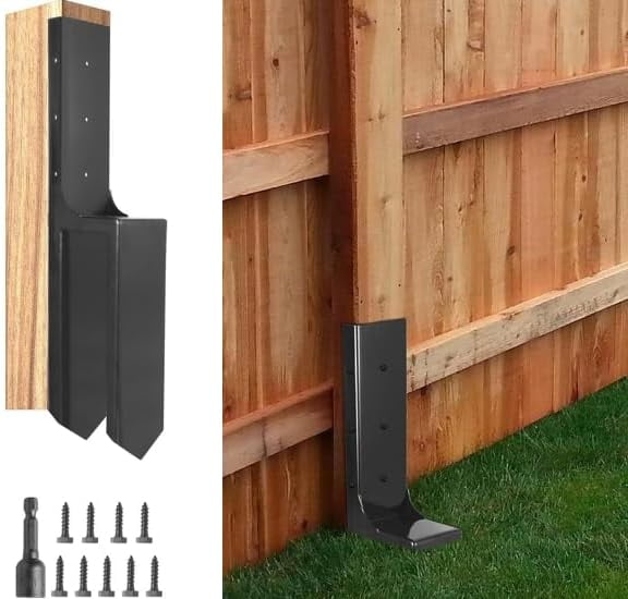 Metal Fence Post Repair Kit Wood Fence Post 3.6" x 3.6" Heavy Duty ...