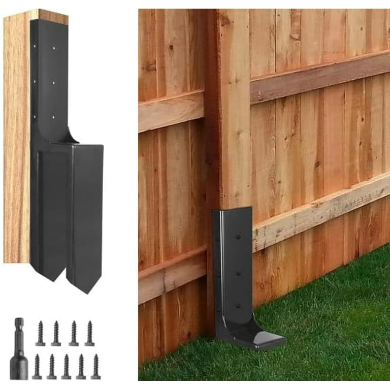 Metal Fence Post Repair 2pcs Fence Post Anchor Kit Heavy Duty Steel