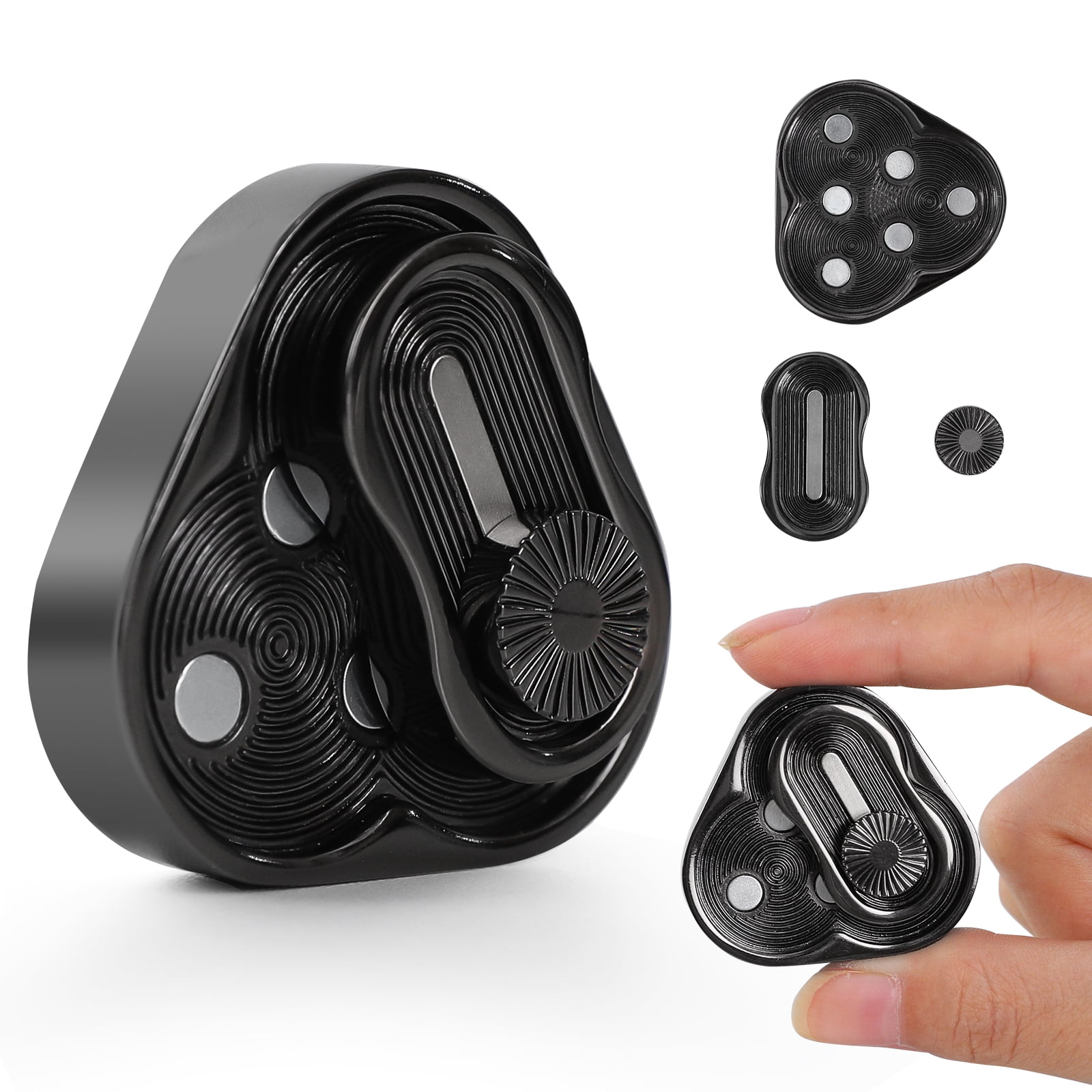 Metal Fidget Slider - Stress-Relief EDC Toy, Triangle Magnetic Fidget ...