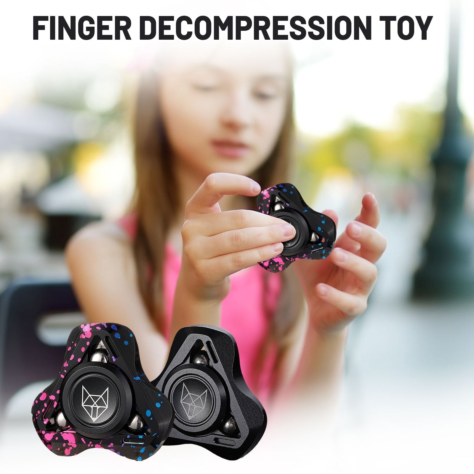 Metal Fidget Spinner for Adults, Upgraded Fox, Stainless Steel Fidget ...