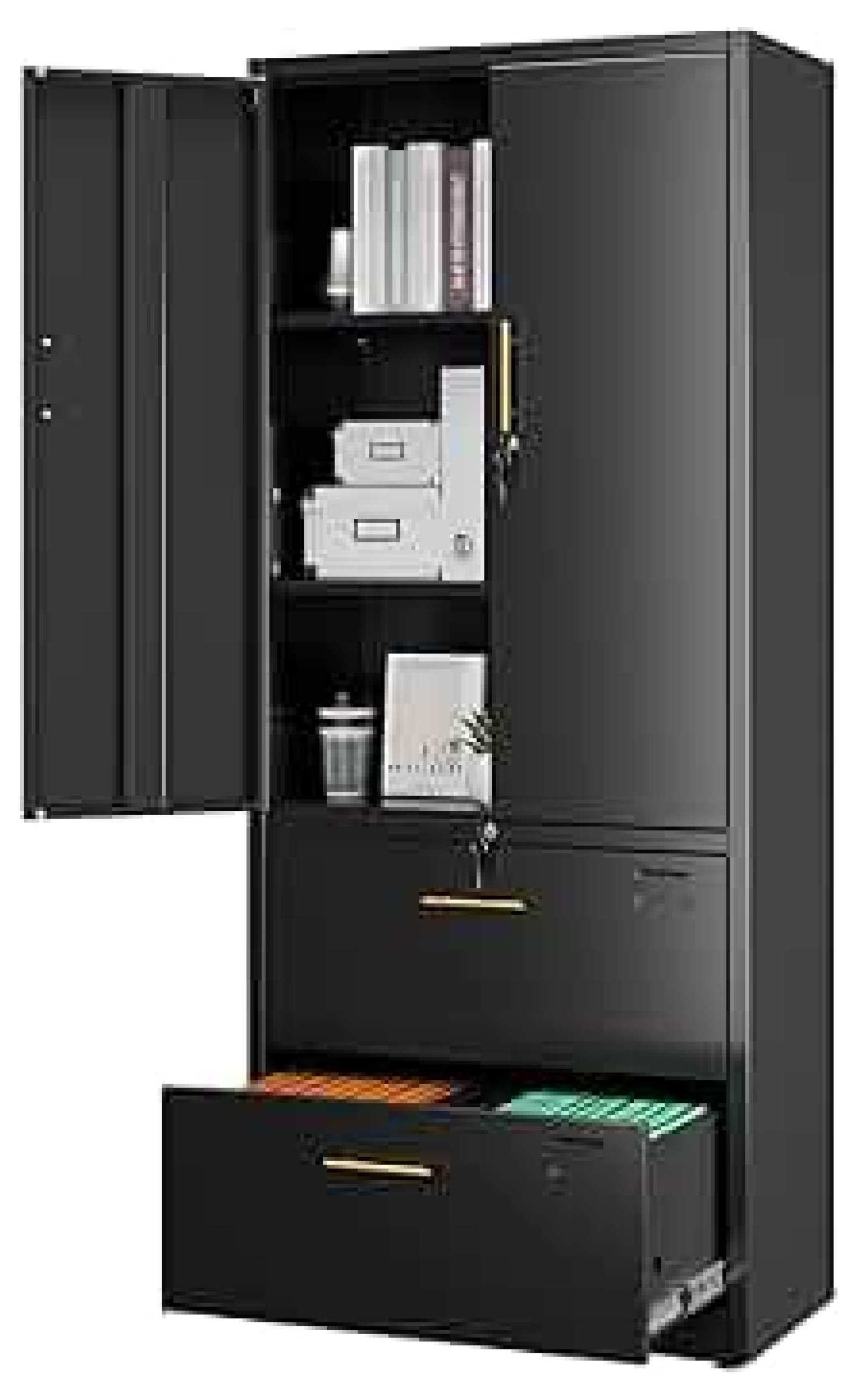 Metal File Cabinet 2 Drawer, Lateral Locking Cabinet with Adjustable ...