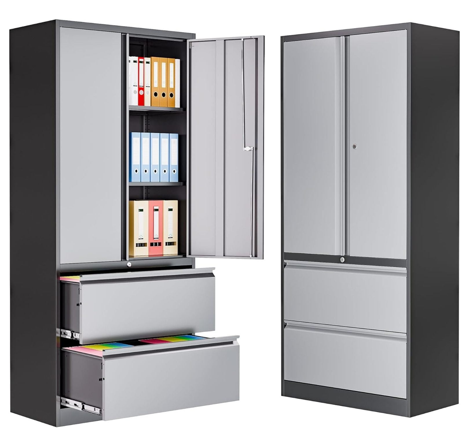 Metal File Cabinet with 2 Drawers for Letter/Legal/A4 Size Files ...