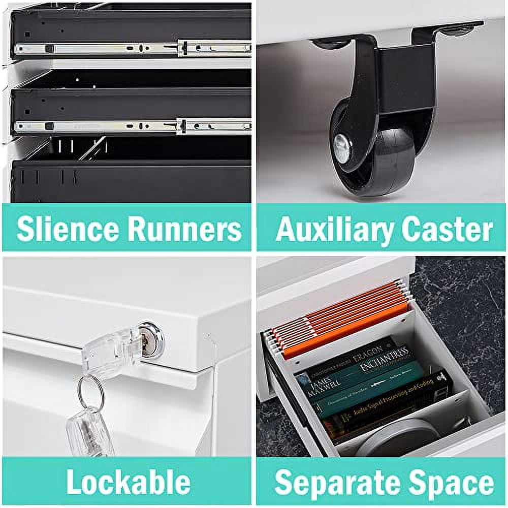 Metal File Cabinet with Lock, Drawers Vertical Filing Stoage Cabinets ...