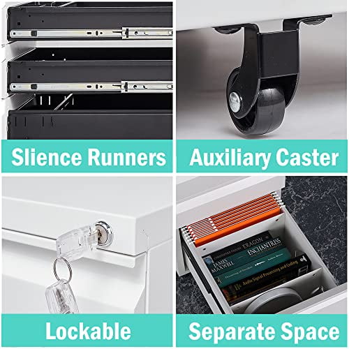 Metal File Cabinet with Lock, Drawers Vertical Filing Stoage Cabinets ...