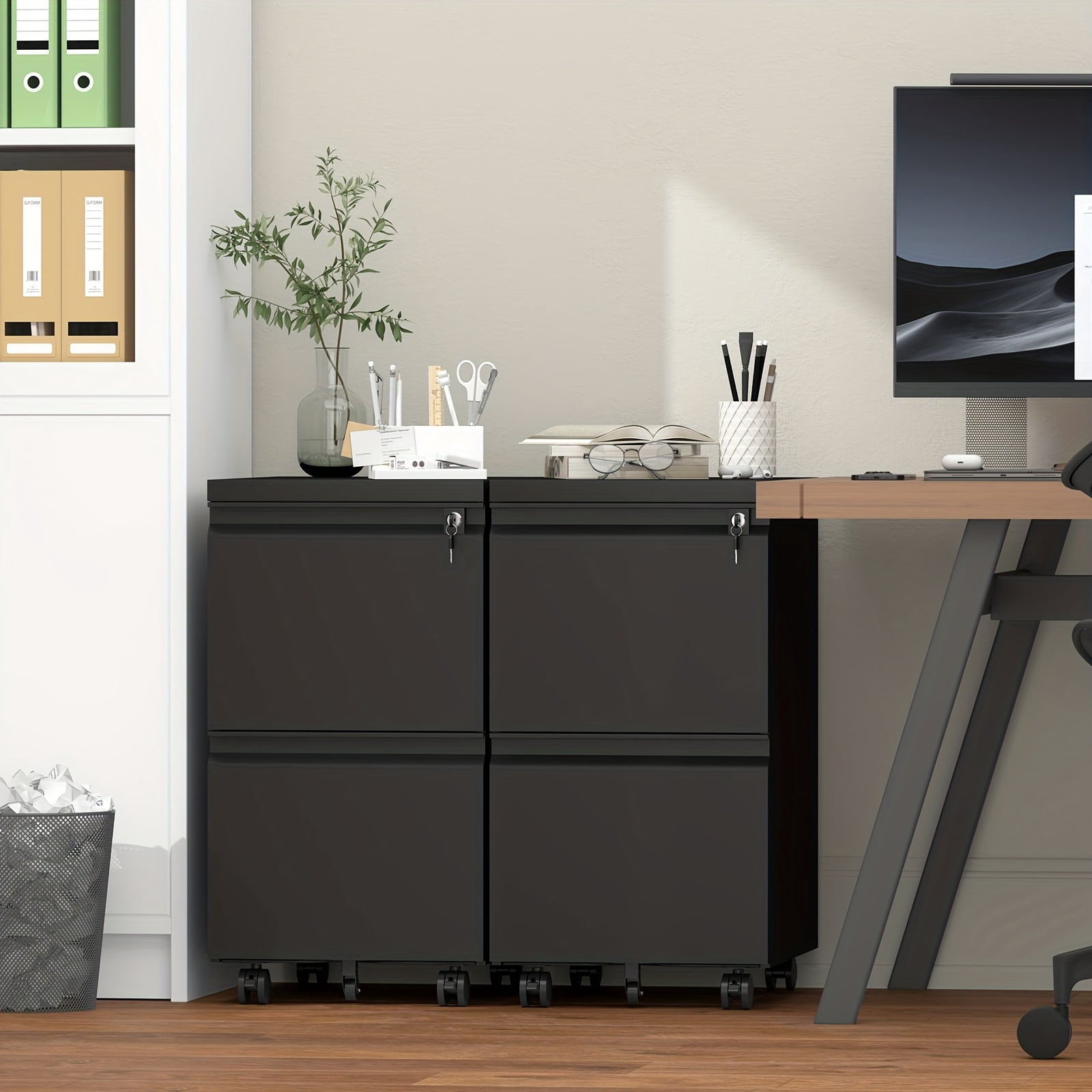 [Metal File Cabinet] Office Storage Cabinet, 2 Drawers File Cabinet ...
