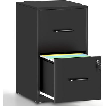 2 Drawer File Cabinet with Lock,Black Metal Filing Cabinets,Steel ...