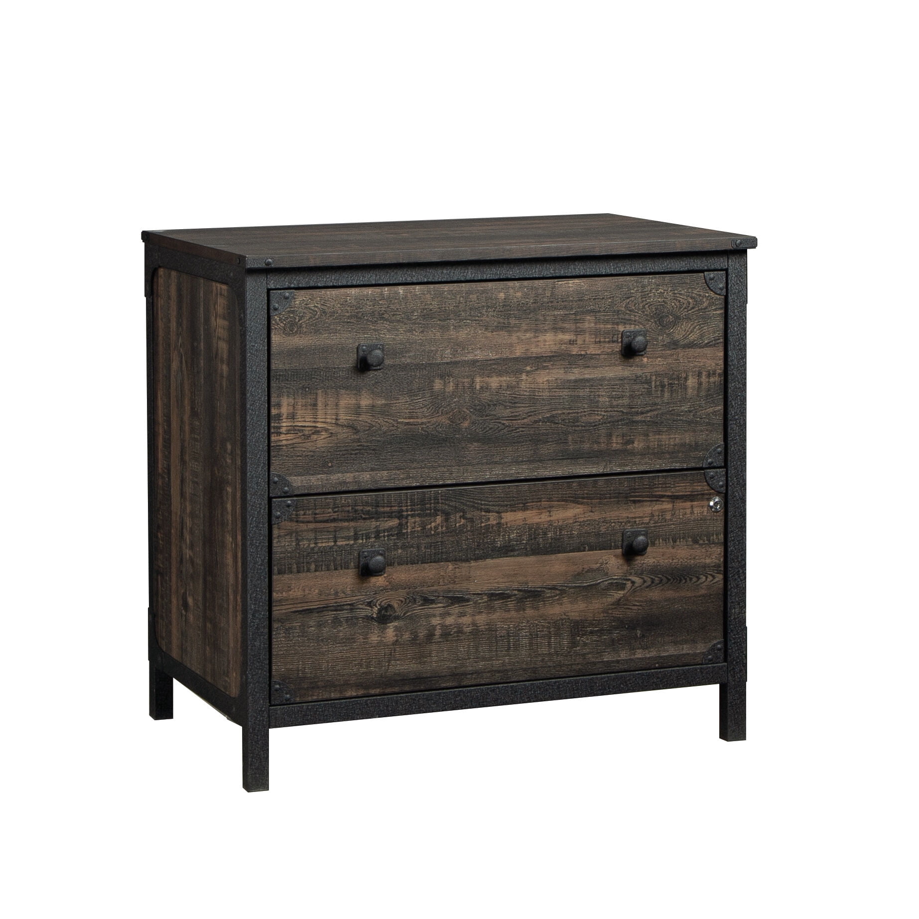 Metal File Cabinets, Lateral File with Rustic Style, Brown finish ...