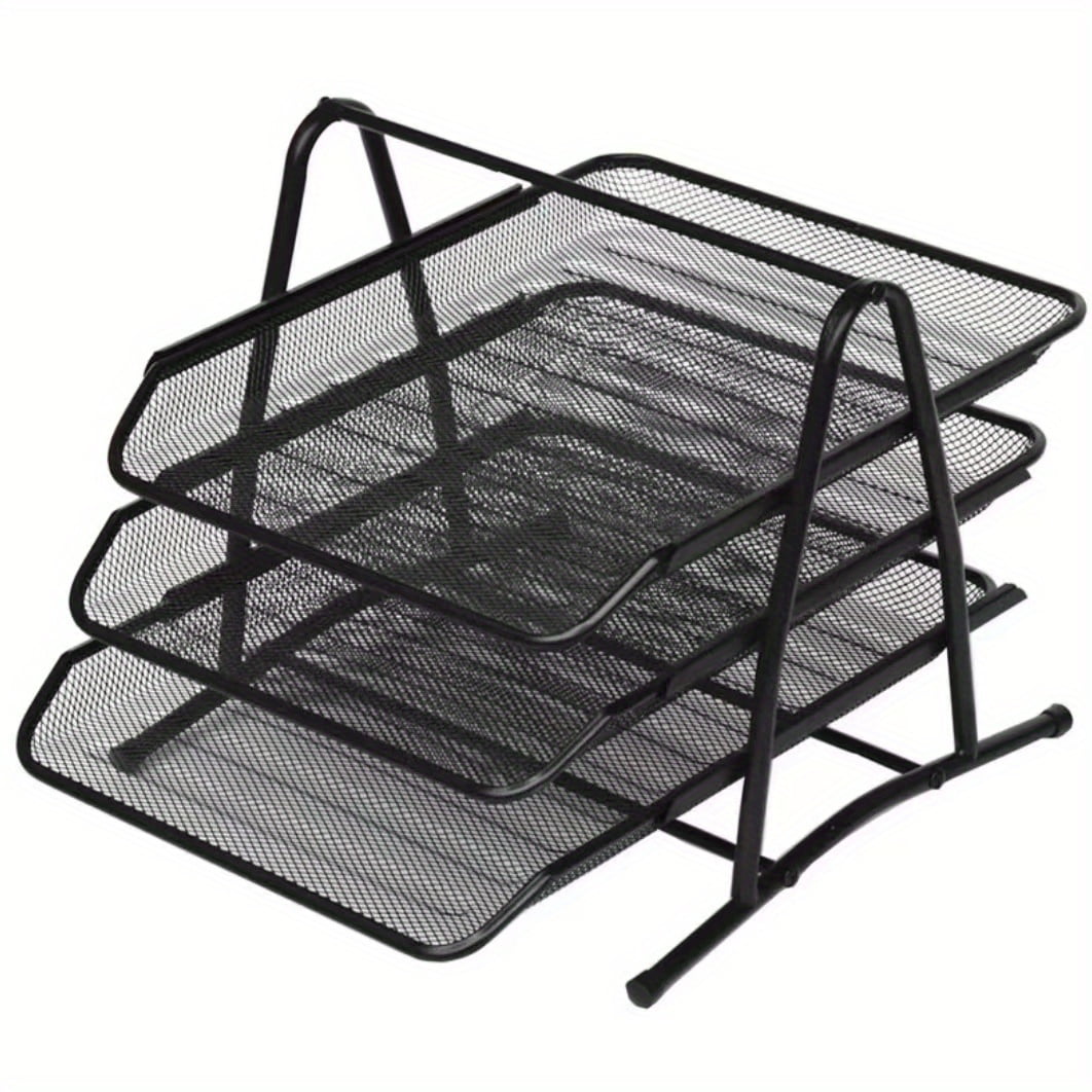 Metal File Folder Storage Box, Three-layer Metal File Information ...