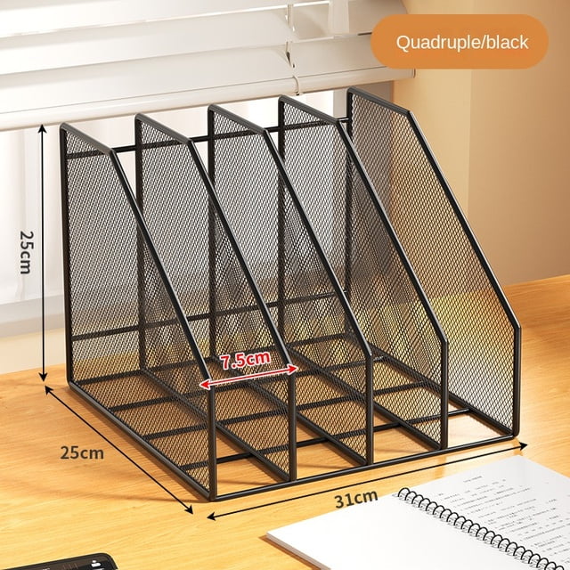 Metal File Rack Office Desk Shelf Standing Desktop File Folder File Box ...