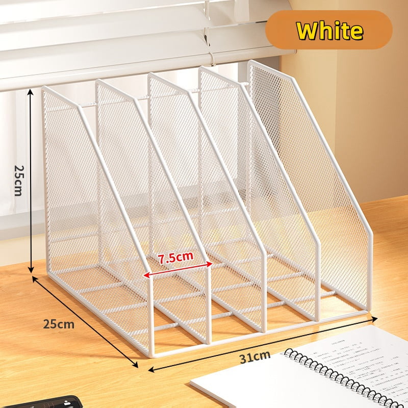 Metal File Rack Office Desk Shelf Standing Desktop File Folder File Box ...