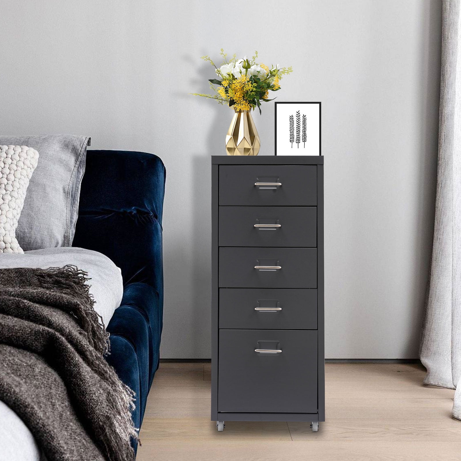 Metal File Storage Cabinet,Storage Cabinet with 5 Drawers,11*16.1*27 ...