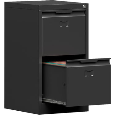 Staples 2-Drawer Vertical File Cabinet Locking Letter Black 18"D (52149 ...